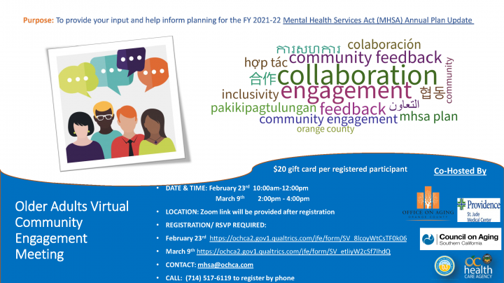 Older Adults Virtual Community Engagement Meeting | OC Office on Aging